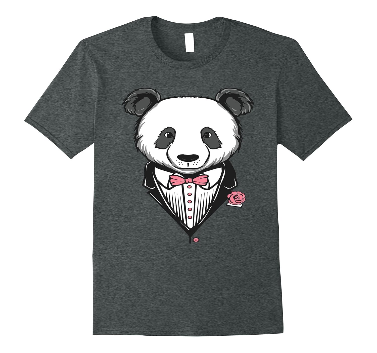 Funny Tuxedo Costume Panda T-Shirt With Pink Bow Tie-4LVS – 4loveshirt