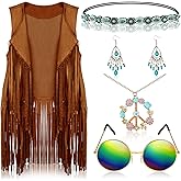 Amazon.com: WILDPARTY 6PCS 60s 70s Women Hippie Costume Accessories Set Hippie Outfits Clothes ...