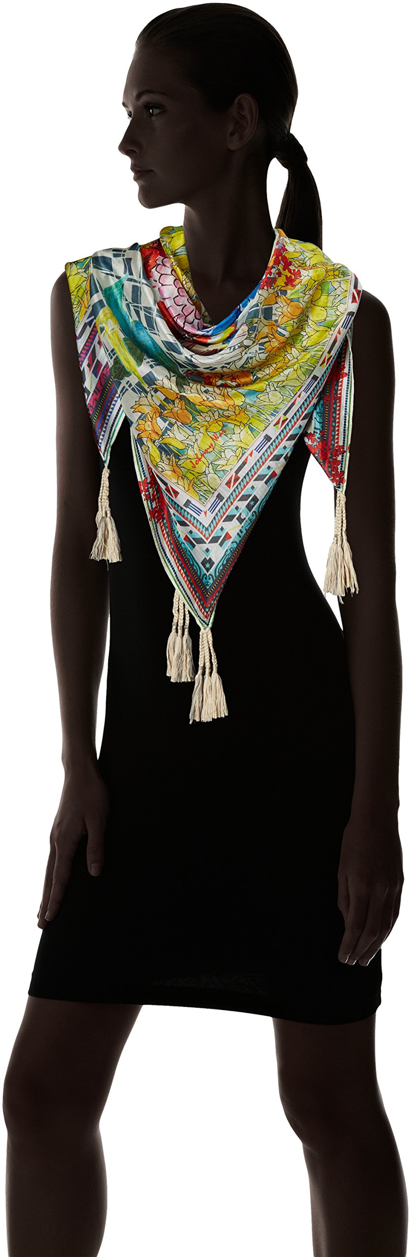 Johnny Was Women's Patterned Silk Square Scarf with Tassels | Buy ...