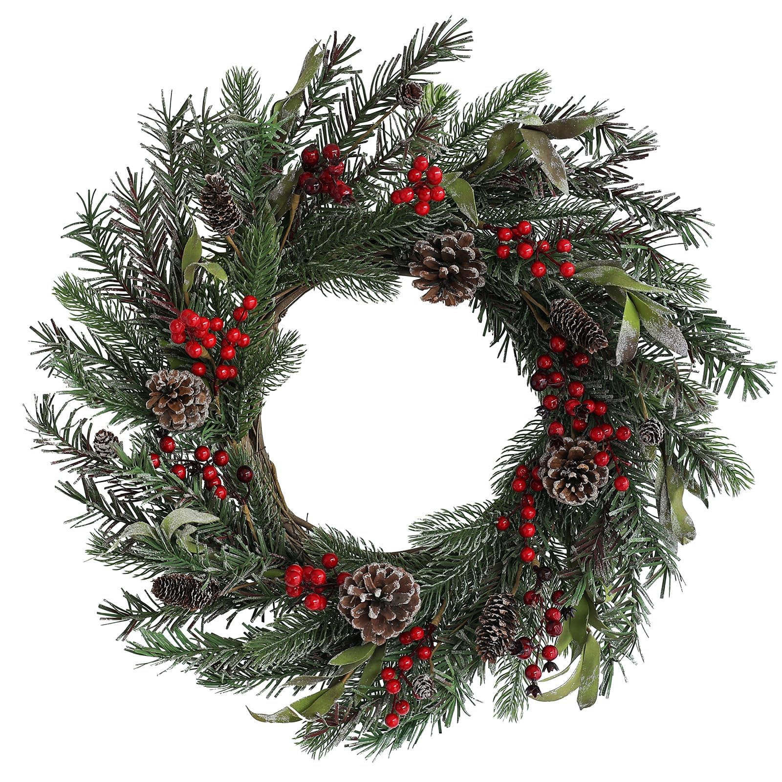 Hometrance Christmas Winter Wreaths for Front Door 20 Inches, Plain ...