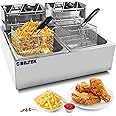 Biltek Double Deep Fryer with Baskets for Home Use and Small Business ...