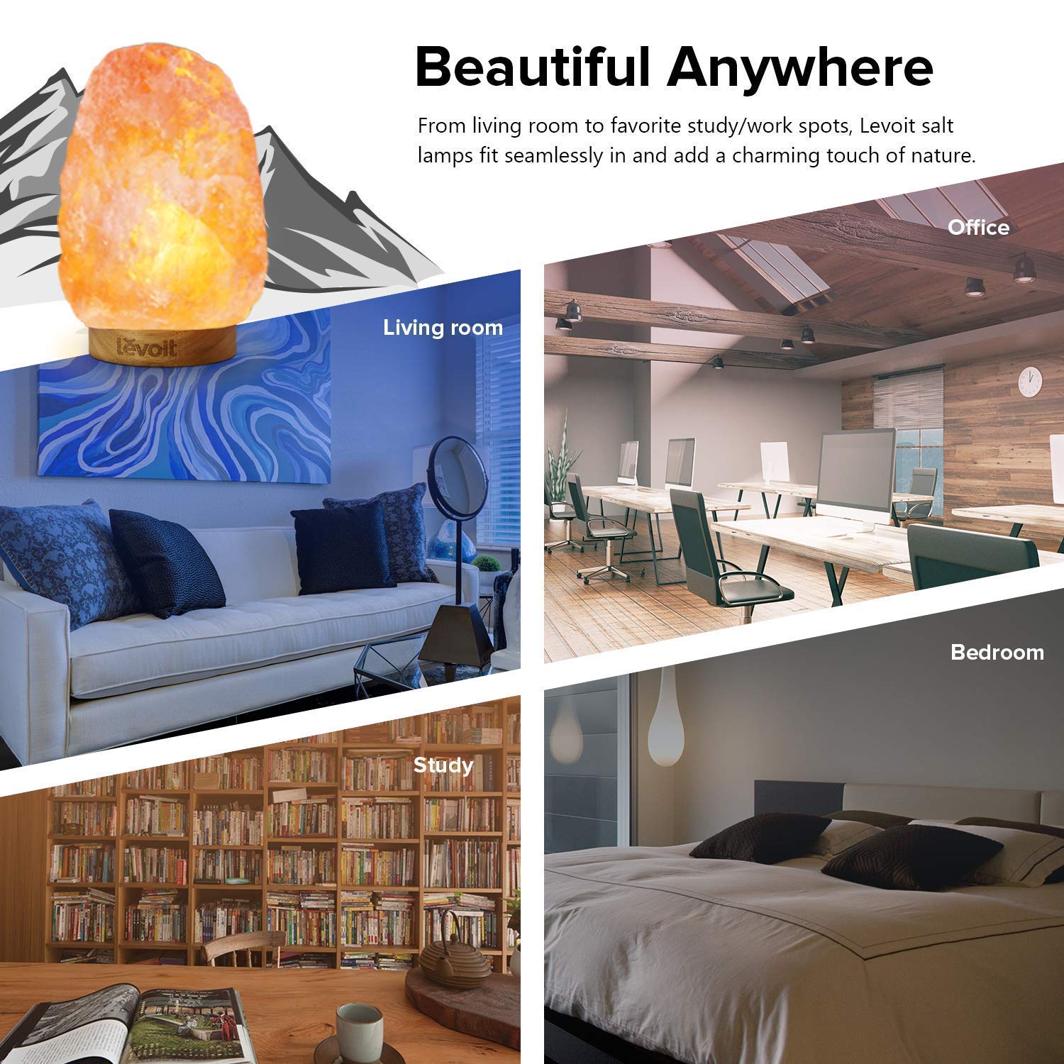 Mua Levoit Large Salt Lamp, Himalayan / Hymilain Sea Pink Crystal Large ...