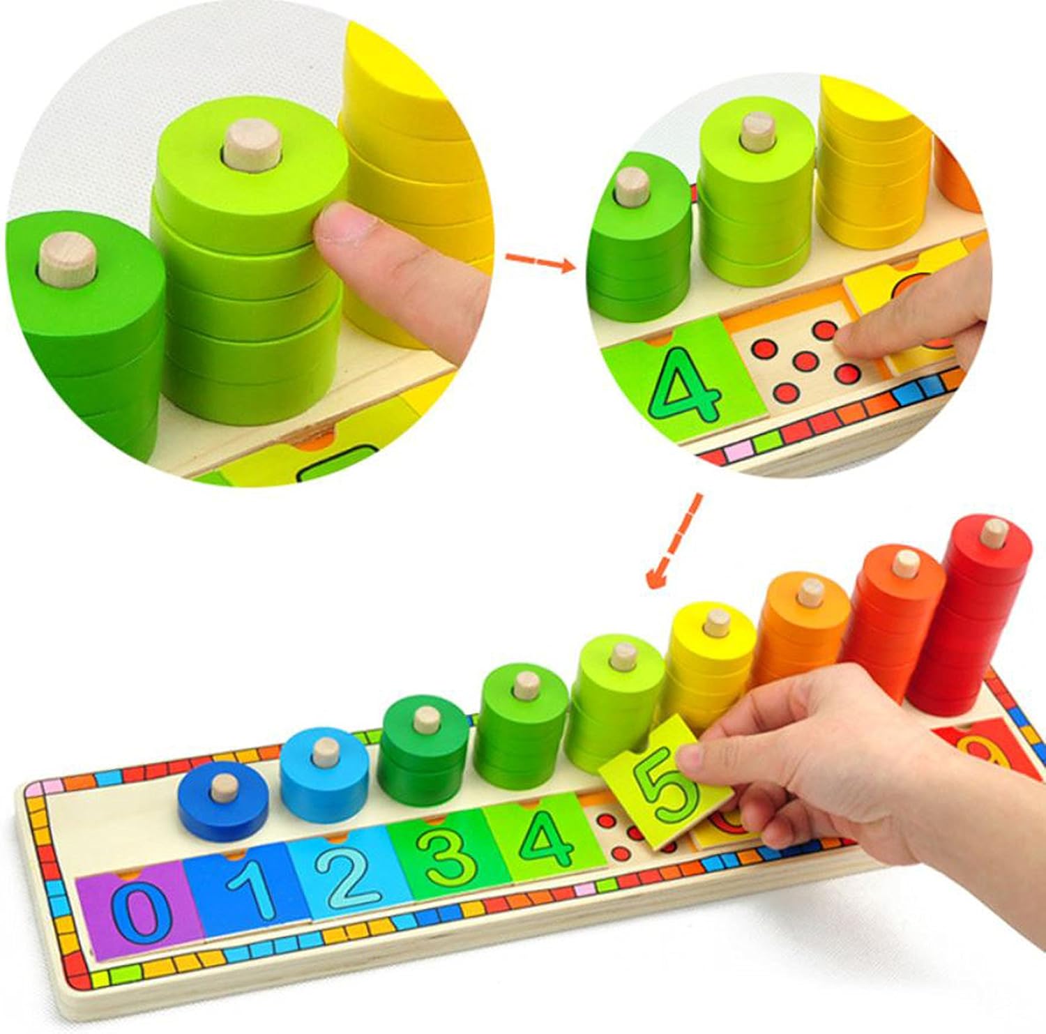 Toys of Wood Oxford Wooden Stacking Rings and Counting Games with 45 ...