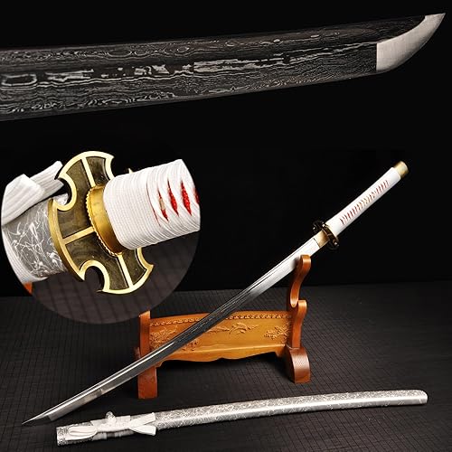 Yongli Sword Handmade Full Tang White Japanese Katana Damascus Folded ...