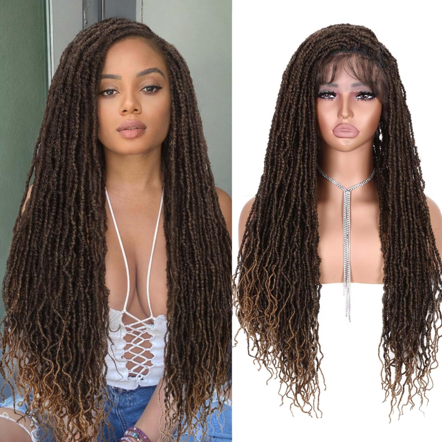 quickwig Full Lace Faux Locs Wig for Black Women Knotless Nu Locs ...
