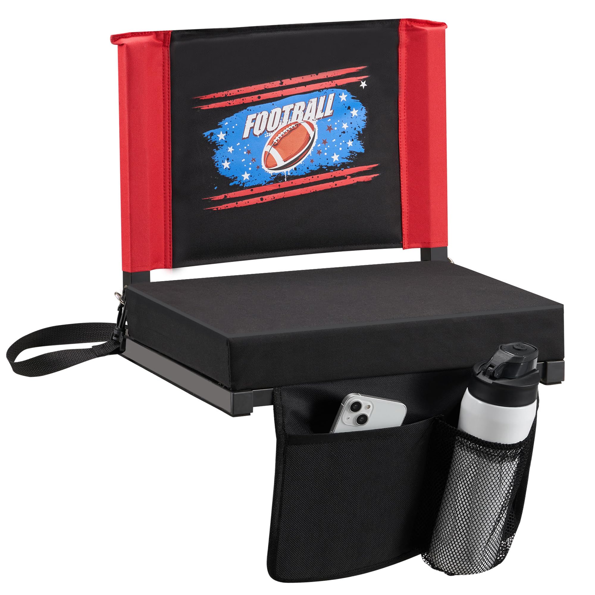 Fragess Stadium Seat with Football Pattern, Stadium Seats with Back ...