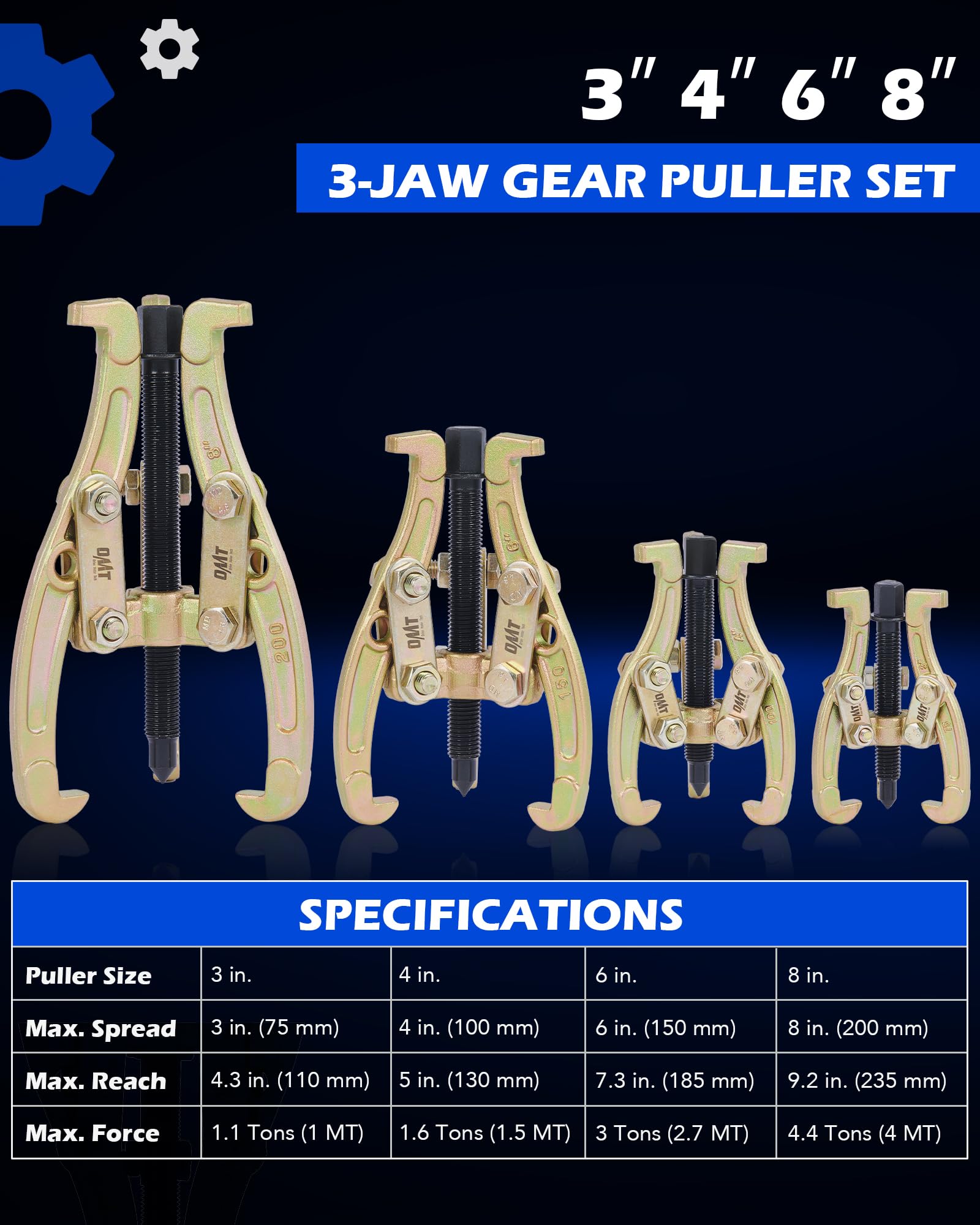 Mua Orion Motor Tech Gear Puller Set, 3" 4" 6" 8" 3 Jaw Puller Kit for ...