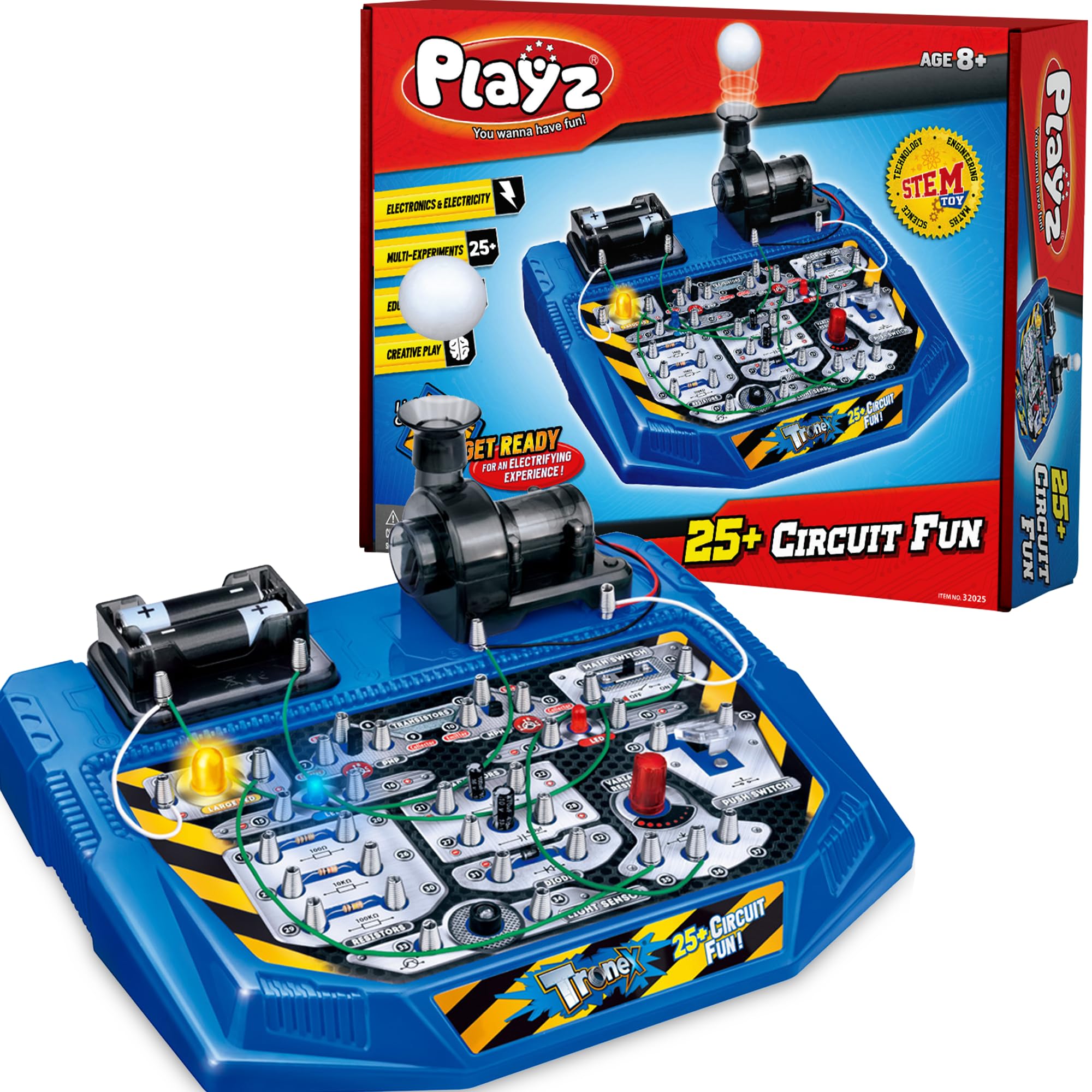 Playz Electrical Circuit Board Engineering Kit for Kids with 25+ STEM ...