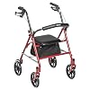 Drive Medical 10257RD-1 4 Wheel Rollator Walker With Seat, Steel ...