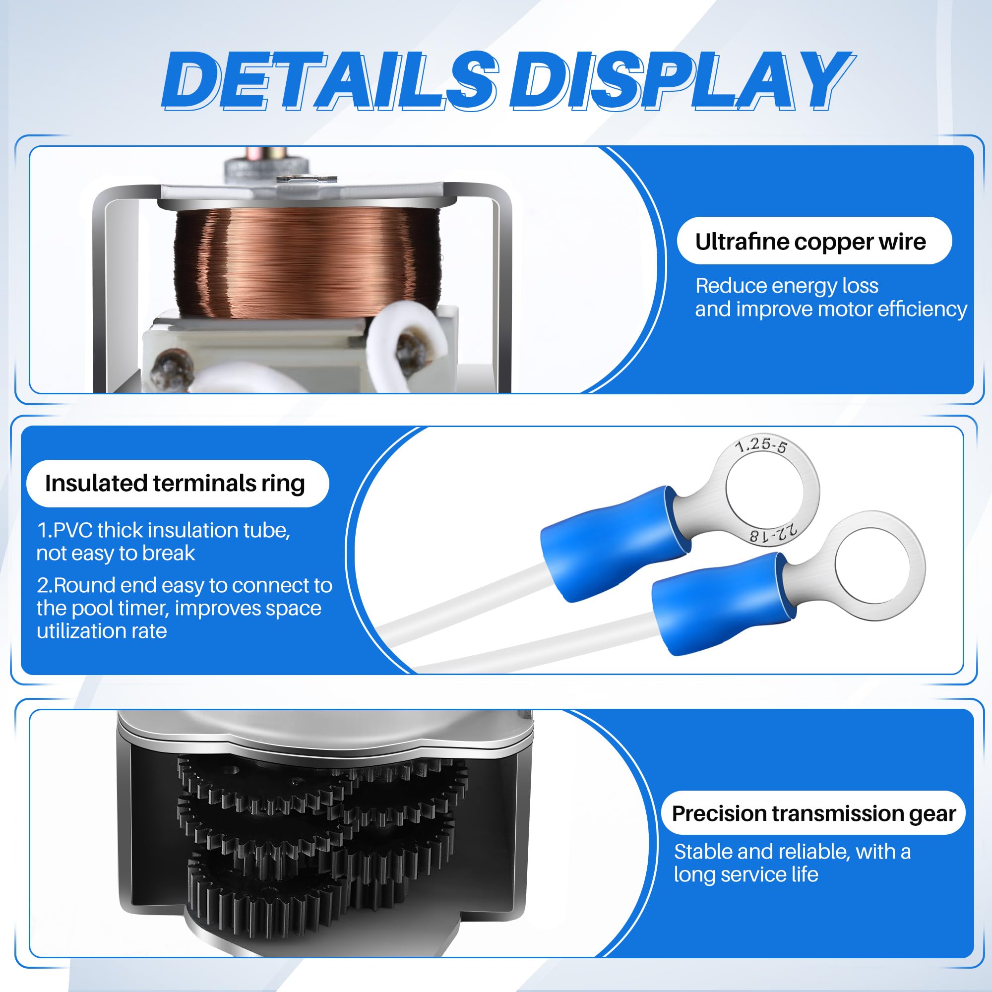 Dreyoo 208/277V 60Hz Pool Timer Replacement Motor Compatible With ...