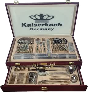 Amazon.com | kaiserkoch flatware 84 pieces set for 12: Flatware Sets