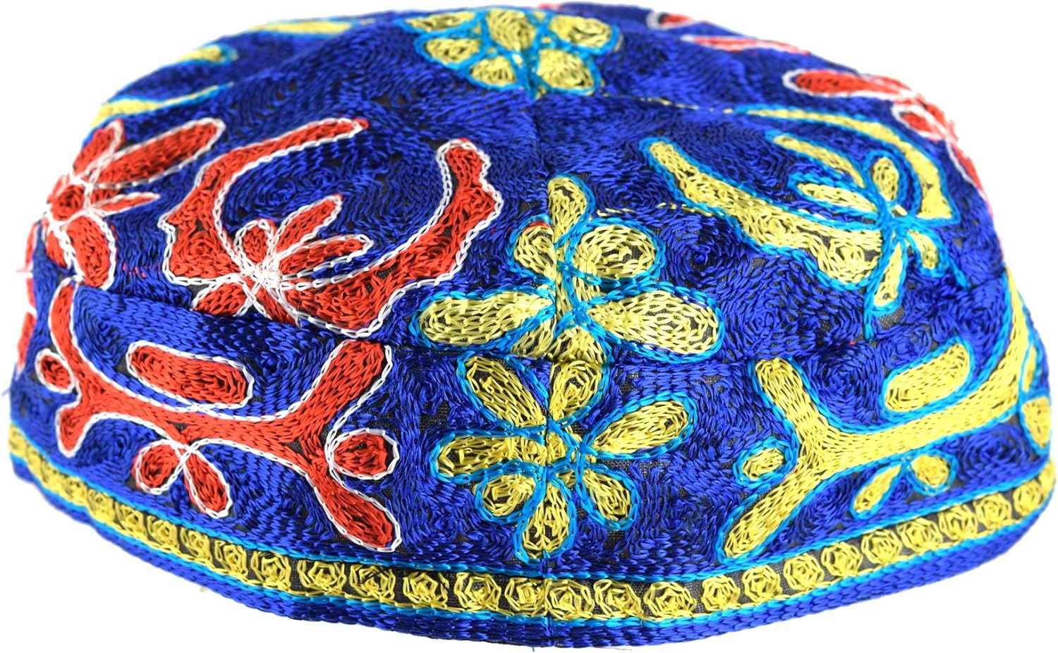 Amazon.com: Blue Bucharian Hand Embroidered Kippah Buchari Yarmulke by ...
