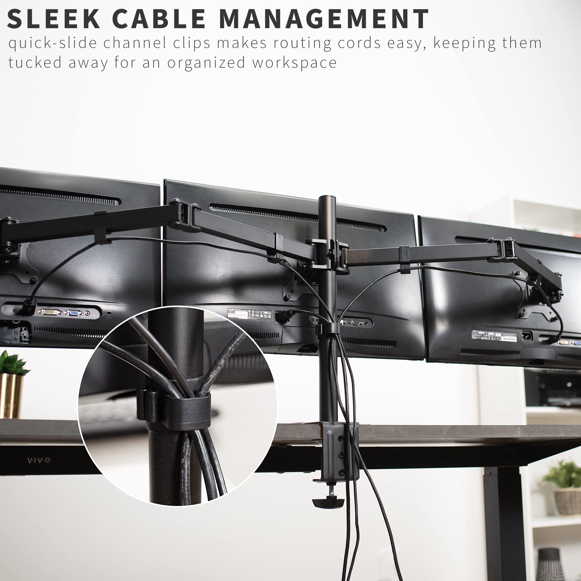 Mua Triple Monitor Adjustable Desk Mount, Articulating Tri Stand, Holds ...