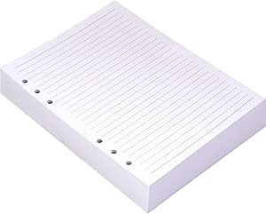Amazon.com : A5 Lined Paper 6-Hole Punched, 250 Sheets (500 Pages), 100 ...