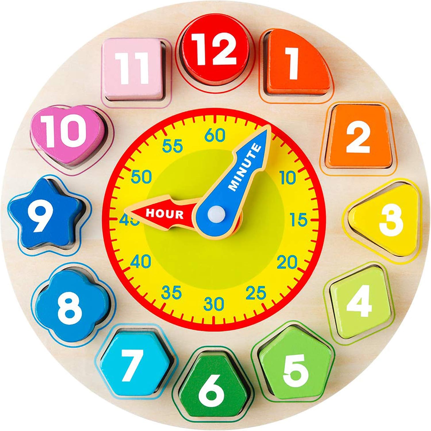 Montesori Clock Homeschool Clock Lesson Wooden Toy Clock Learning To Montesori Clock Homeschool Clock Lesson Wooden Toy Clock Learning To