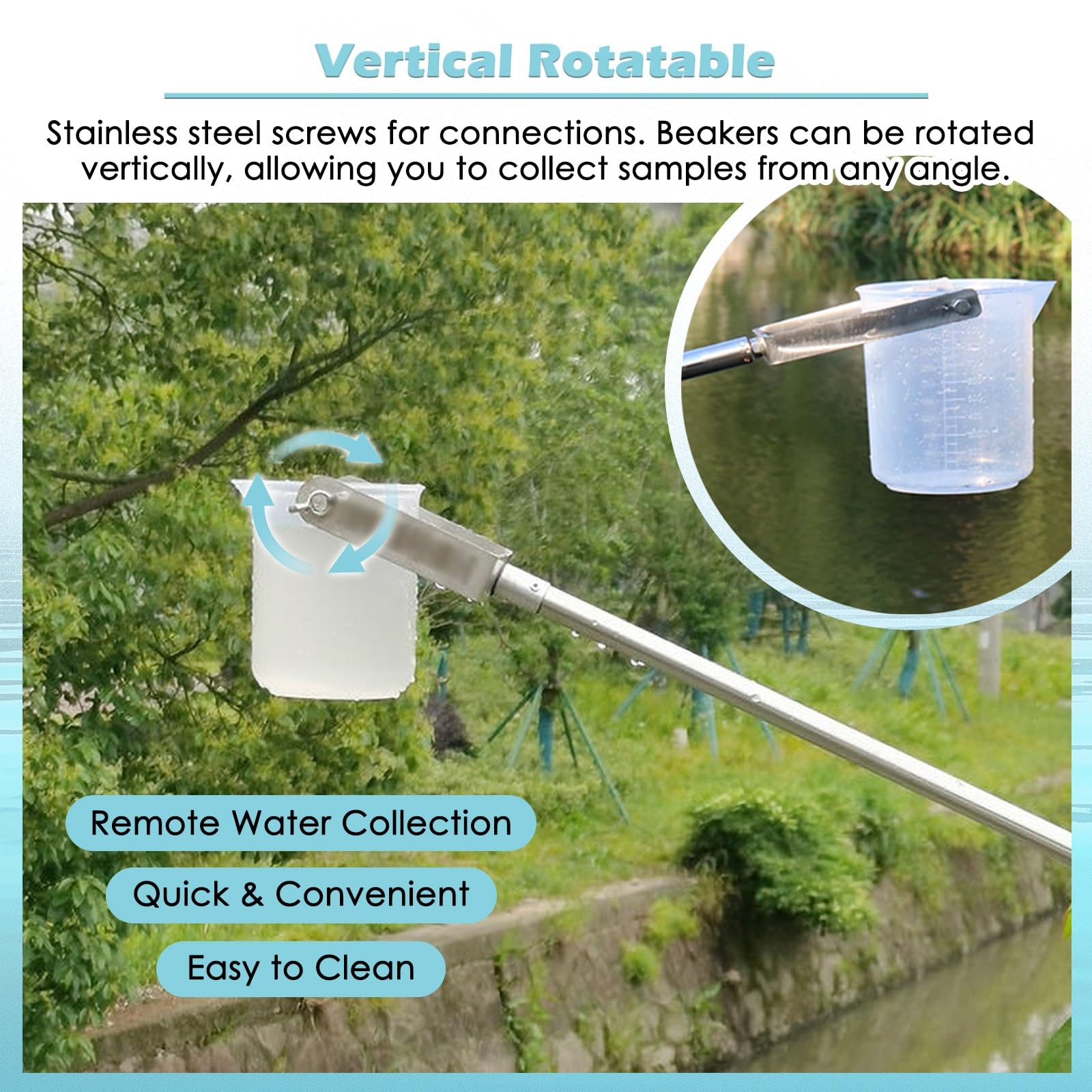 Telescopic Water Sampler Dipper Stainless Steel Rod, River Water ...