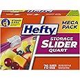 Amazon.com: Hefty Slider Storage Bags, Quart Size, 78 Count : Health ...