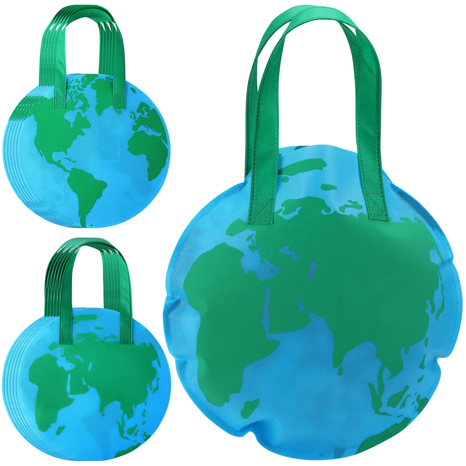 Cosblank 12 Pcs Earth Day Tote Bag, Non Woven Earth Shaped Tote with ...