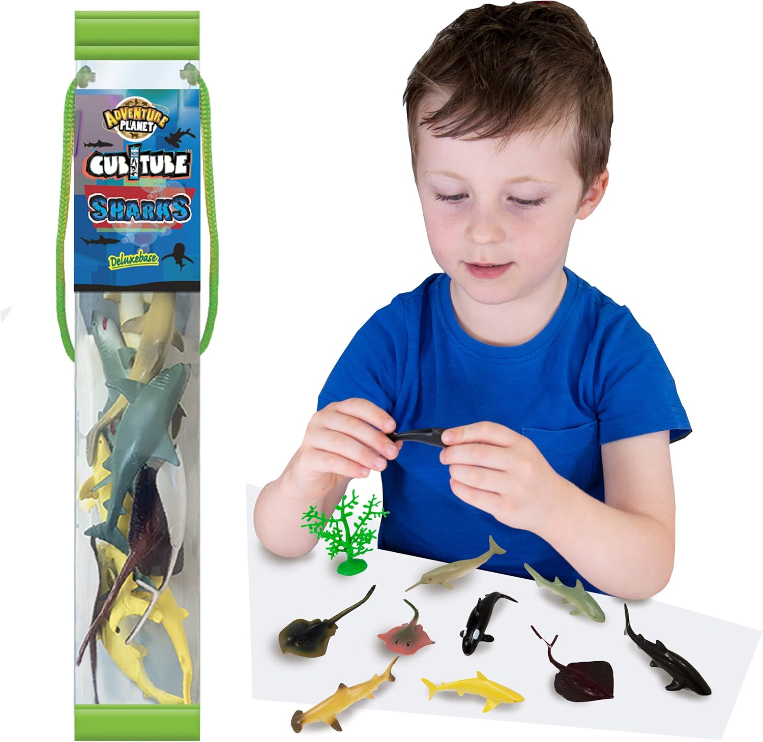 Cubitube – Shark from Deluxebase. 11 Piece Small Shark Figures and Play ...
