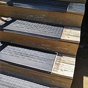 Indoor & Outdoor Bullnose Rubber Non-Slip Stair Treads, 26" x 10" - 0.3 ...