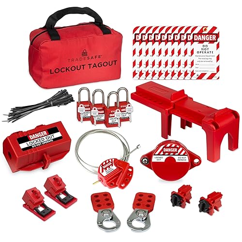 TRADESAFE Professional Lockout Tagout Kit - Loto Locks, Gate Valve Lock ...