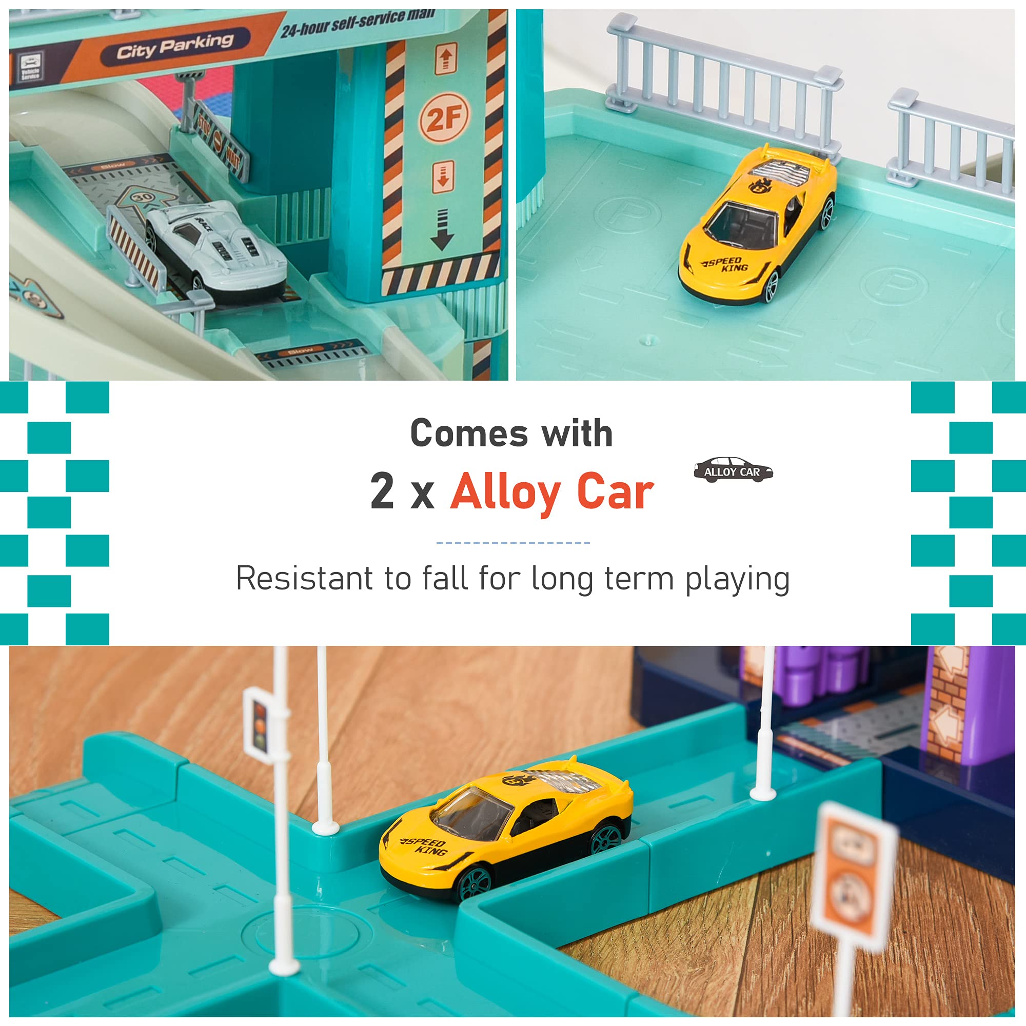 Mua Qaba City Garage Playset with 98 Pieces Accessories Set, 6-Level ...