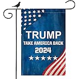 Amazon.com : Shmbada American President Donald Trump 2024 Take America Back Burlap Garden Flag ...