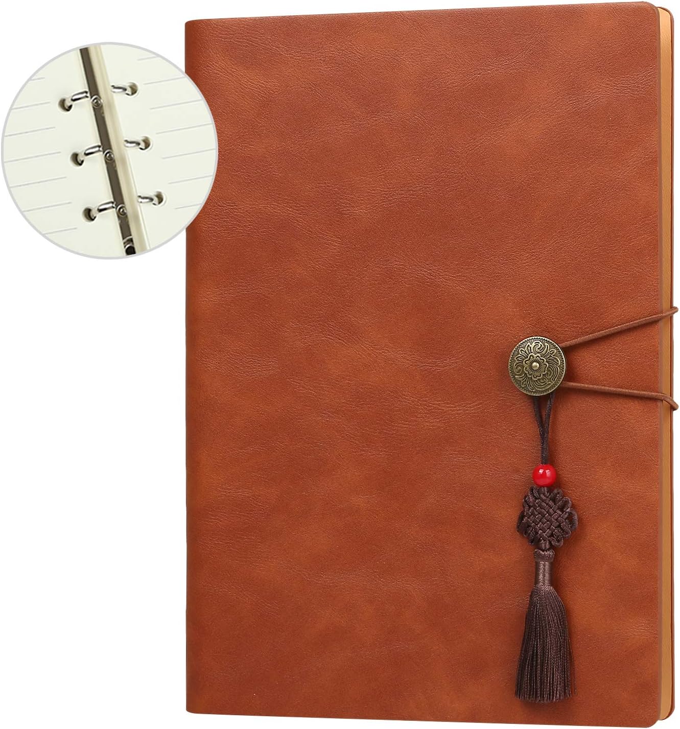 Kesote A5 Notizbuch Liniert Hardcover Leder Tagebuch Lose Blätter ...