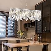 Amazon.com: Moooni Modern 6-Lights Luxury Rectangle Crystal Chandeliers Over Island Pendant ...