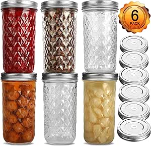 Amazon.com: Wide Mouth Mason Jars 22 oz, VERONES 22 OZ Mason Jars ...