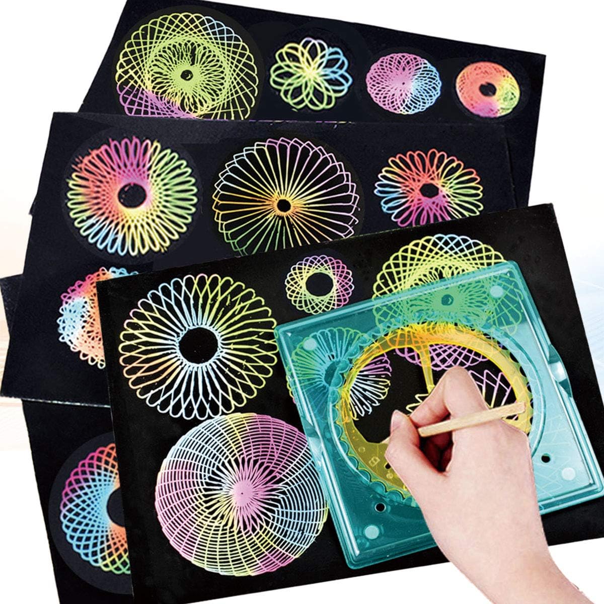 NUOBESTY 11pcs Spiral Stencil Set Drawing Ruler Template Spirograph Set ...