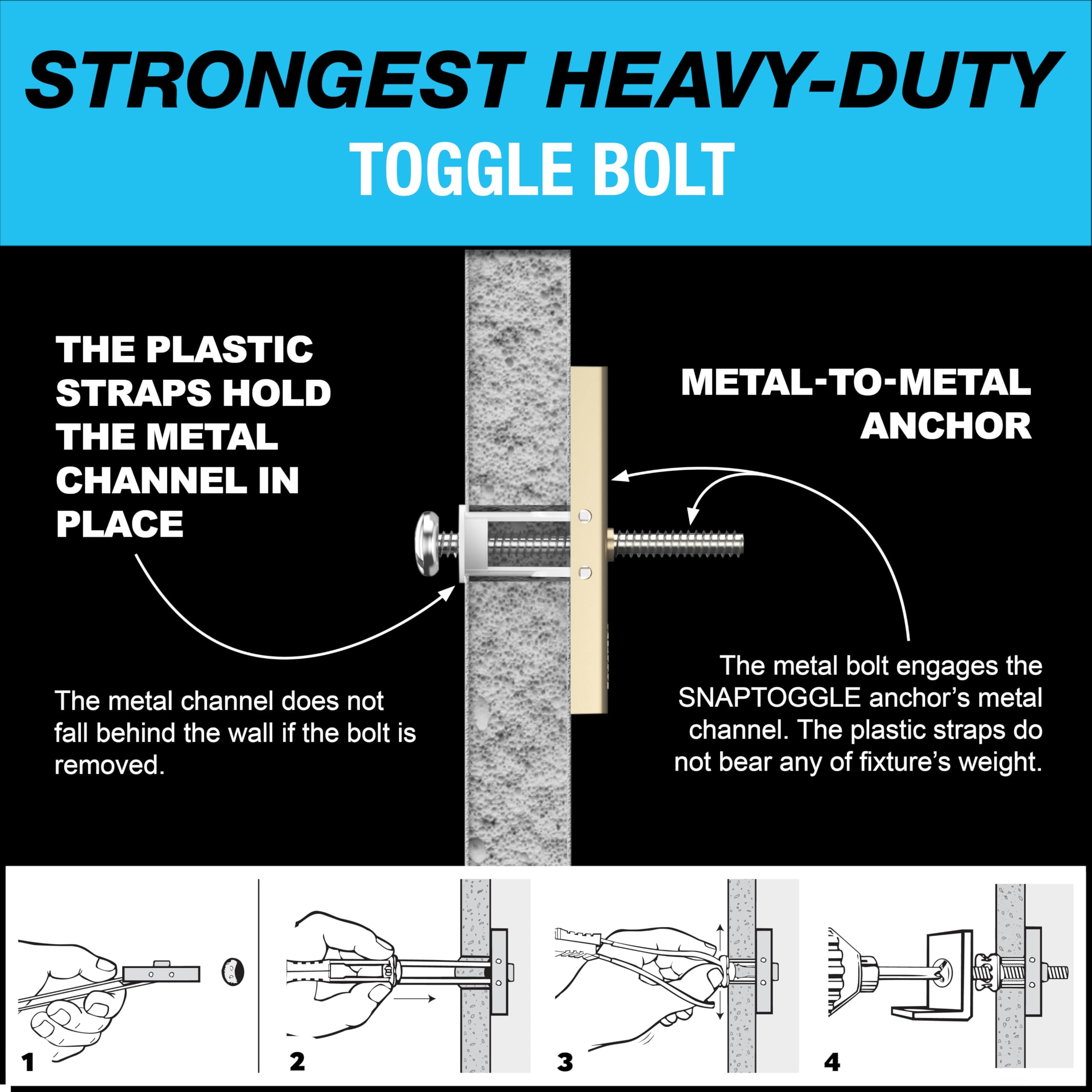 Mua TOGGLER SNAPTOGGLE Heavy-Duty Drywall Toggle Bolt – 3/16"-24 UNC ...