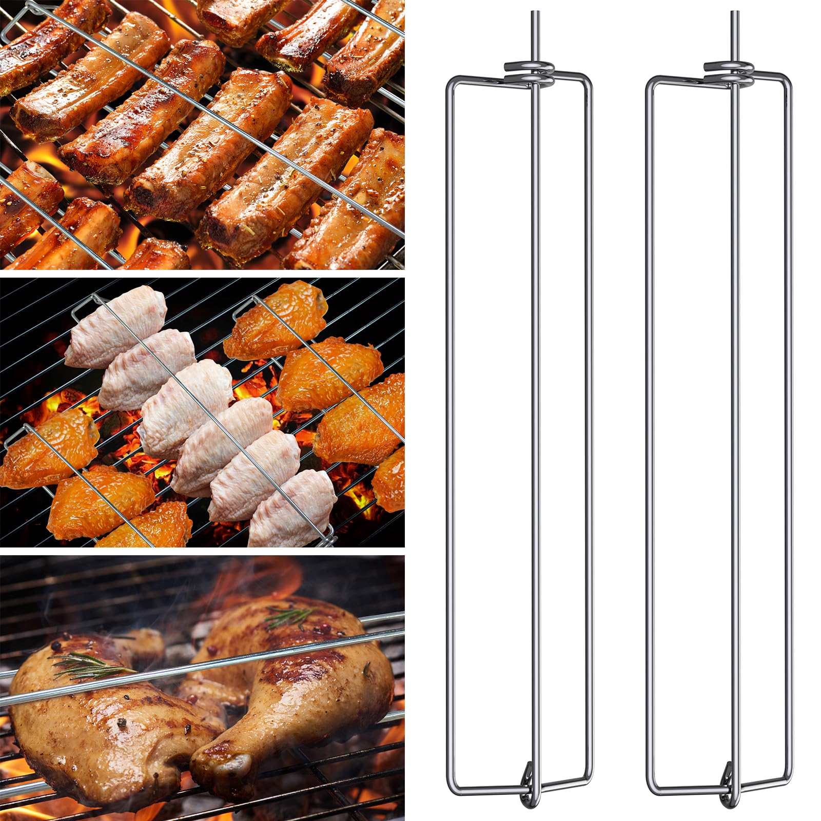 Chicken Wings Rack, 2024 New BBQ Fork Wing Rails for Grilling Chicken ...