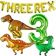 Amazon.com: Giant, 48 Inch Three Rex Balloons - Gold Three Rex Birthday ...