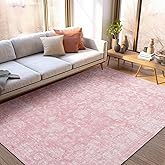 Amazon.com: LIVEBOX Pink Area Rug 5x7, Vintage Living Room Rug Machine ...