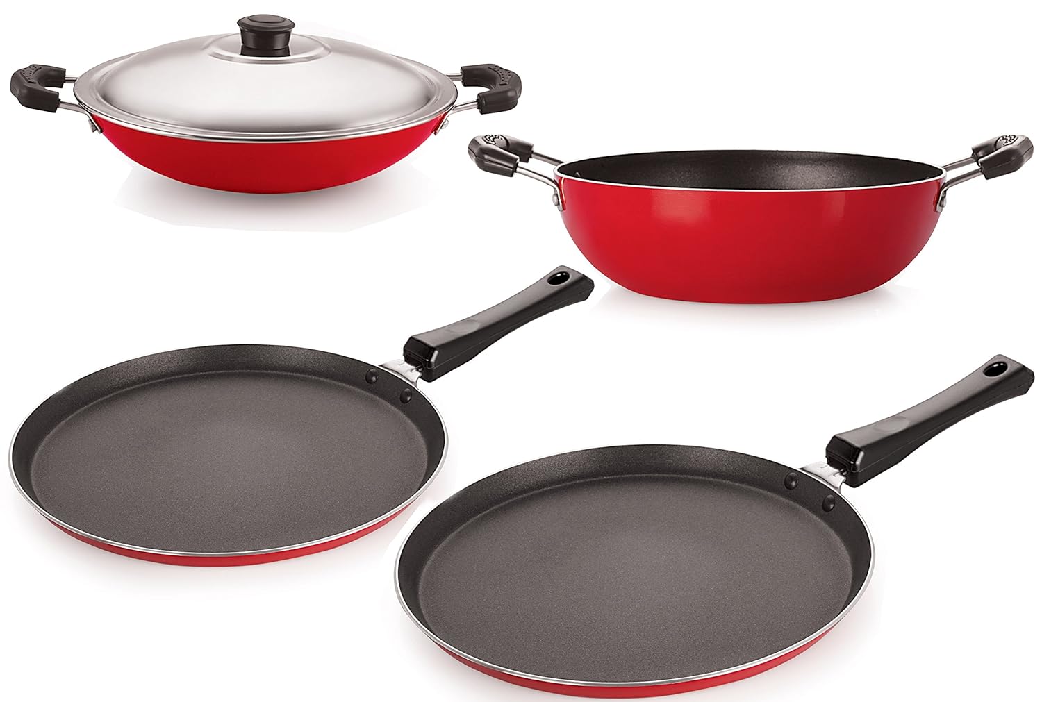 Nirlon Non-Stick Premium Quality Aluminium Kitchenware Set with Extreme ...