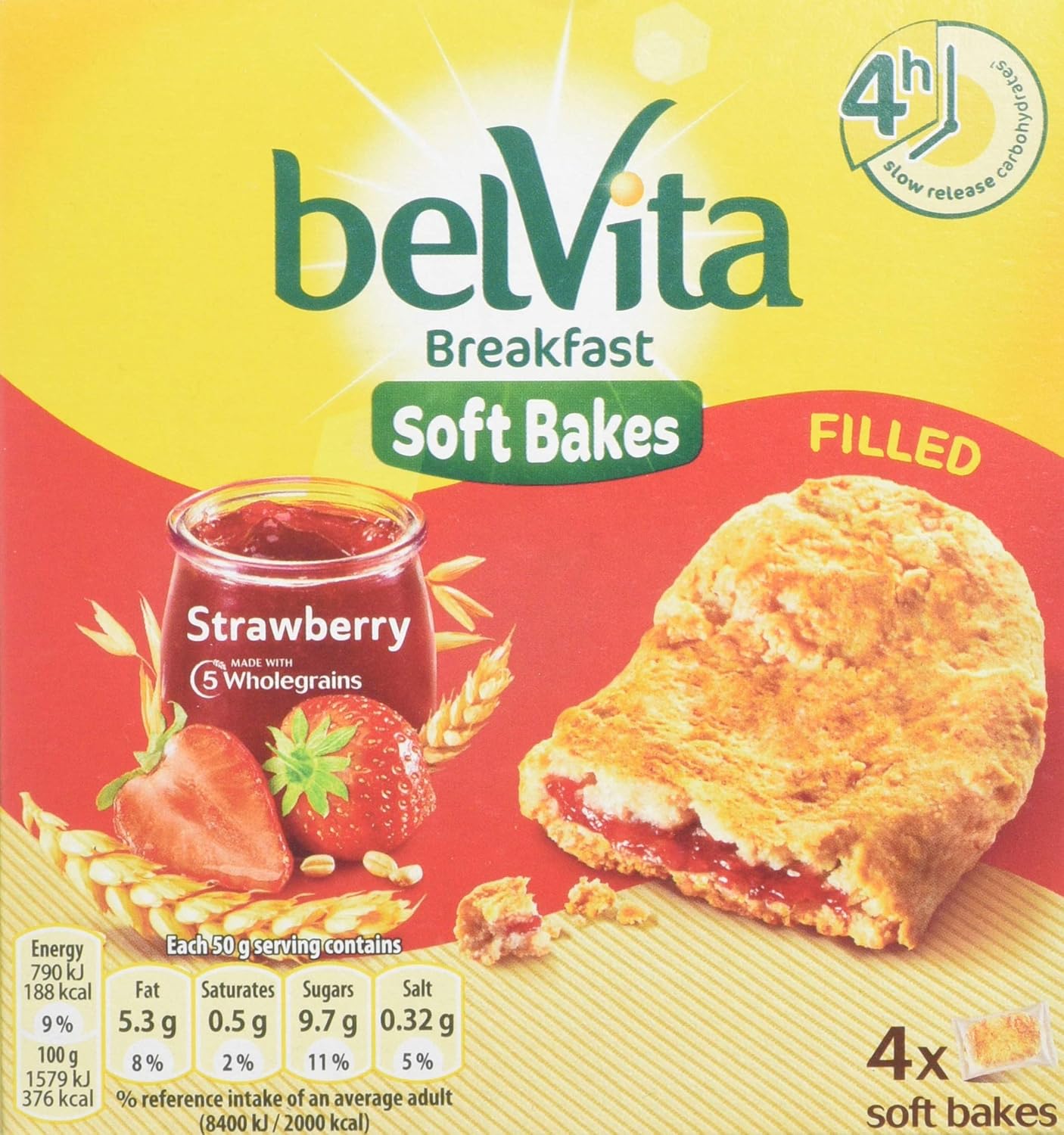 Belvita Strawberry Soft Filled Breakfast Biscuits, 200 g, Pack of 10 ...