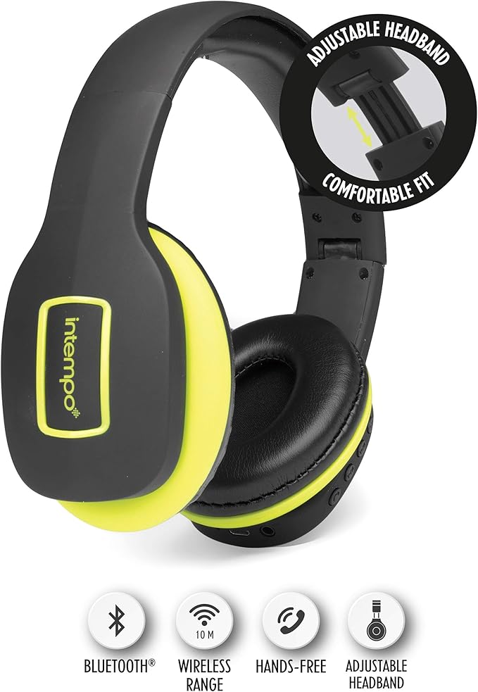 INTEMPO EE1178SBLKYELSTKEU Active Wireless Bluetooth Foldable ...