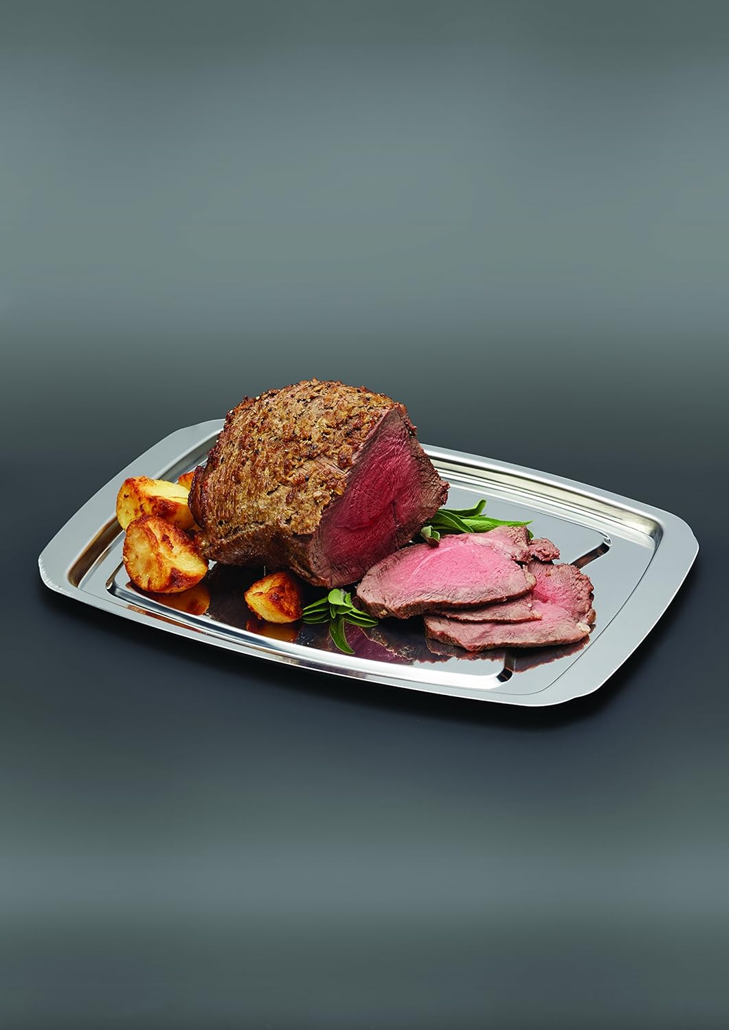 MasterClass Spiked Carving Tray, Stainless Steel, Silver, 38 x 26.5cm ...