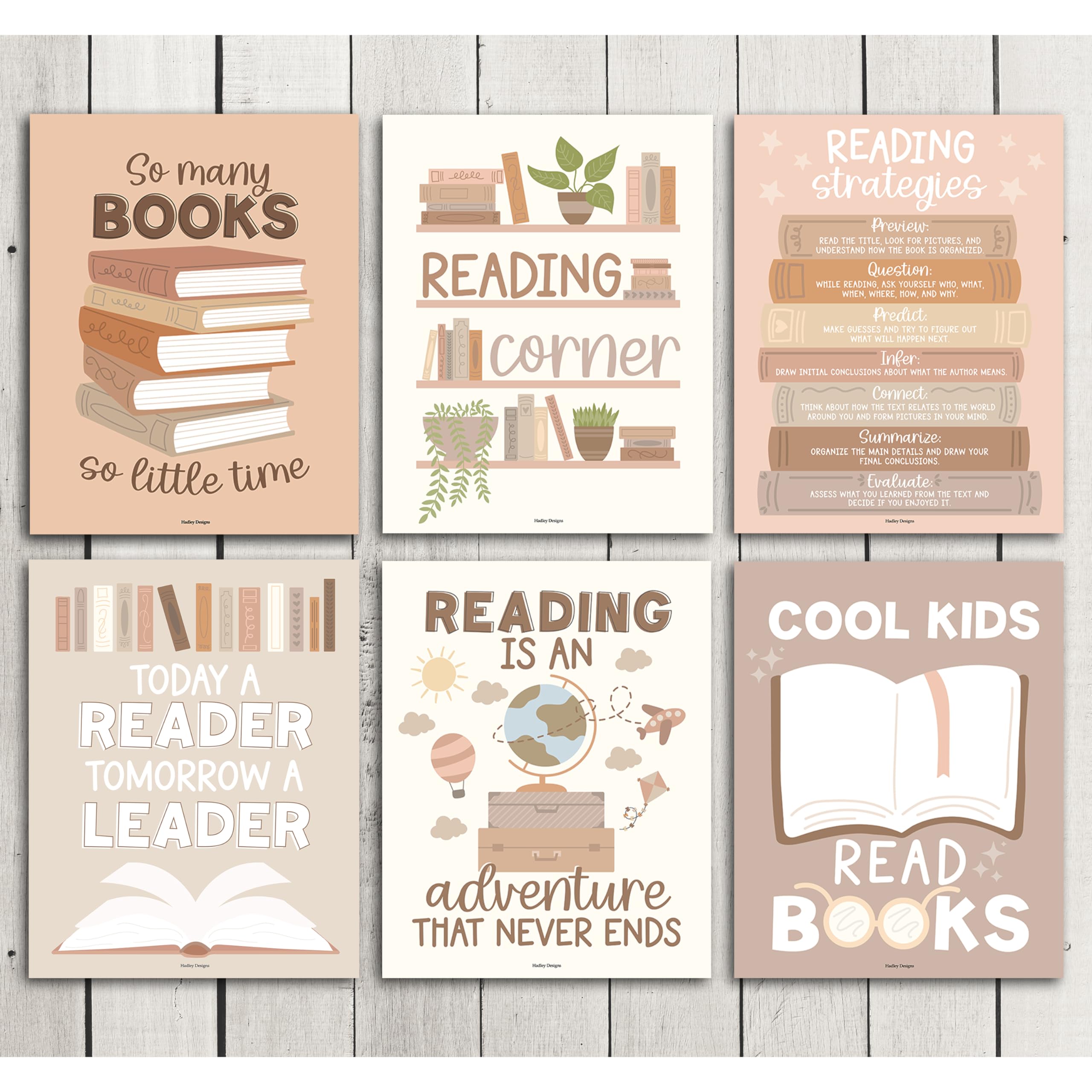 Mua 6 Boho Reading Posters For Classroom Reading Corner - Reading ...