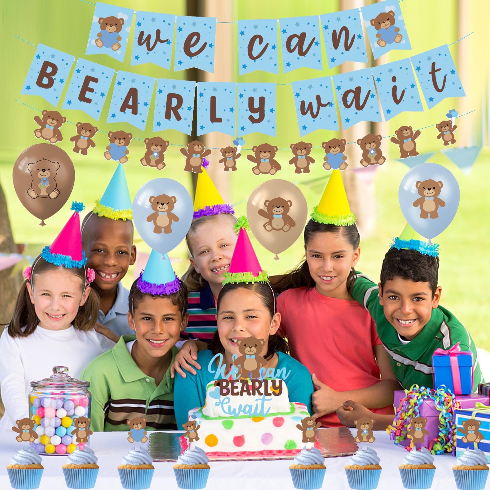 Mua Party Supplies Teddy Bear Balloons We can Bearly Wait Banner We can ...