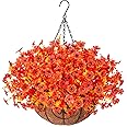 Amazon.com: HyeFlora Artificial Fake Fall Autumn Hanging Mums Flowers ...