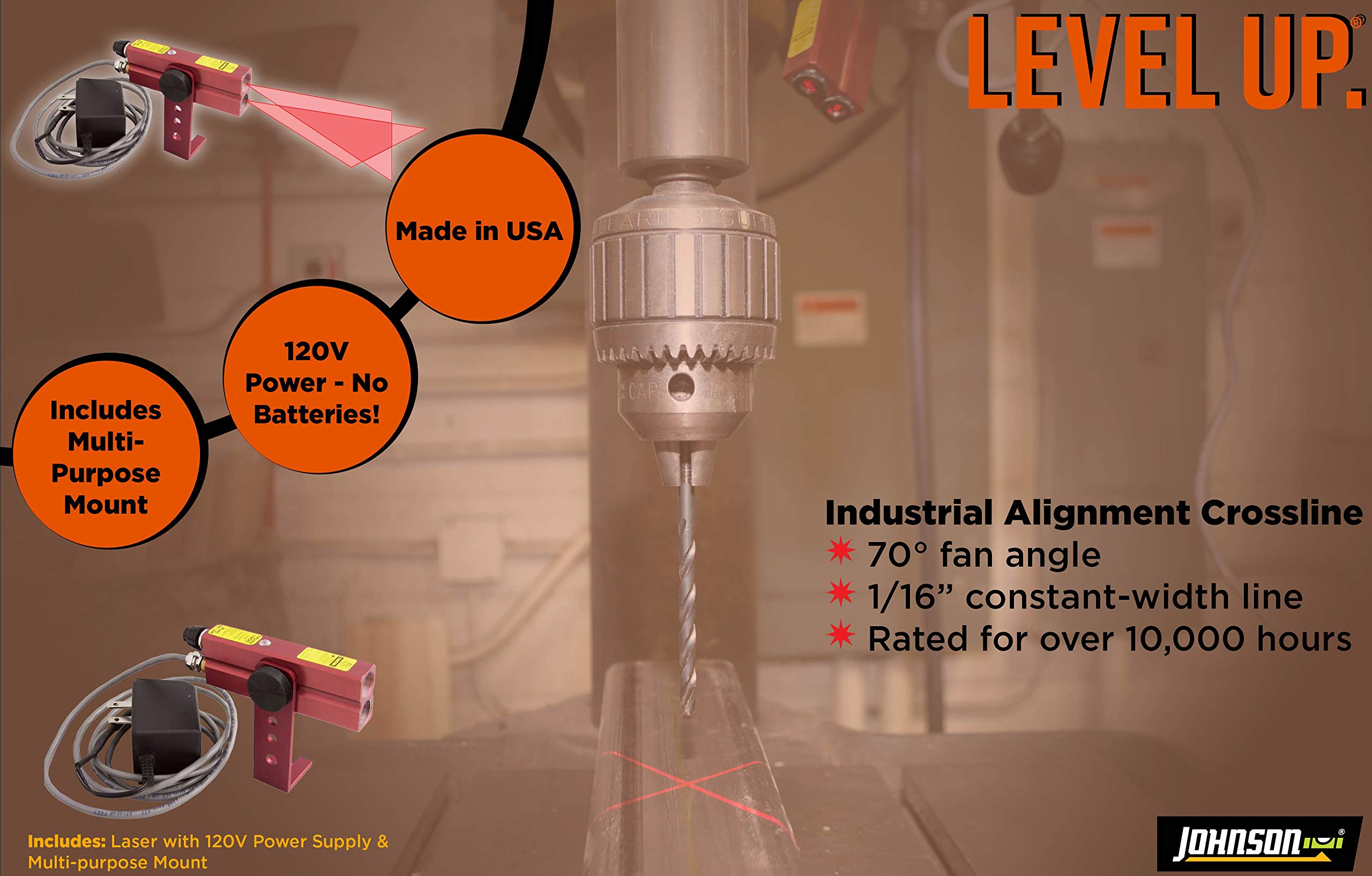 Johnson Level & Tool 40-6230 Industrial Alignment Cross-Line Laser ...