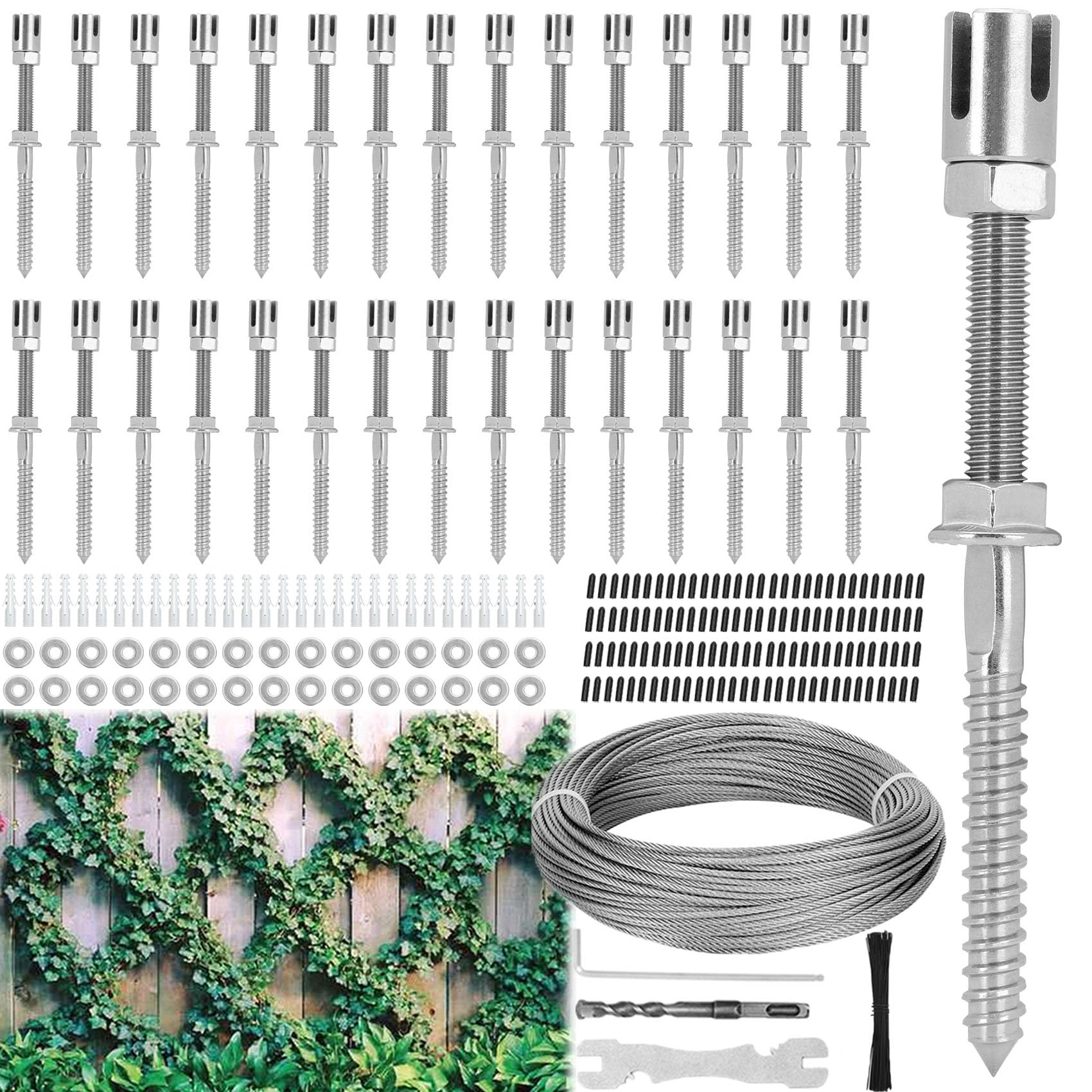 Lapert 30 Sets Wire Trellis for Climbing Plants Outdoor, Wall Wire ...