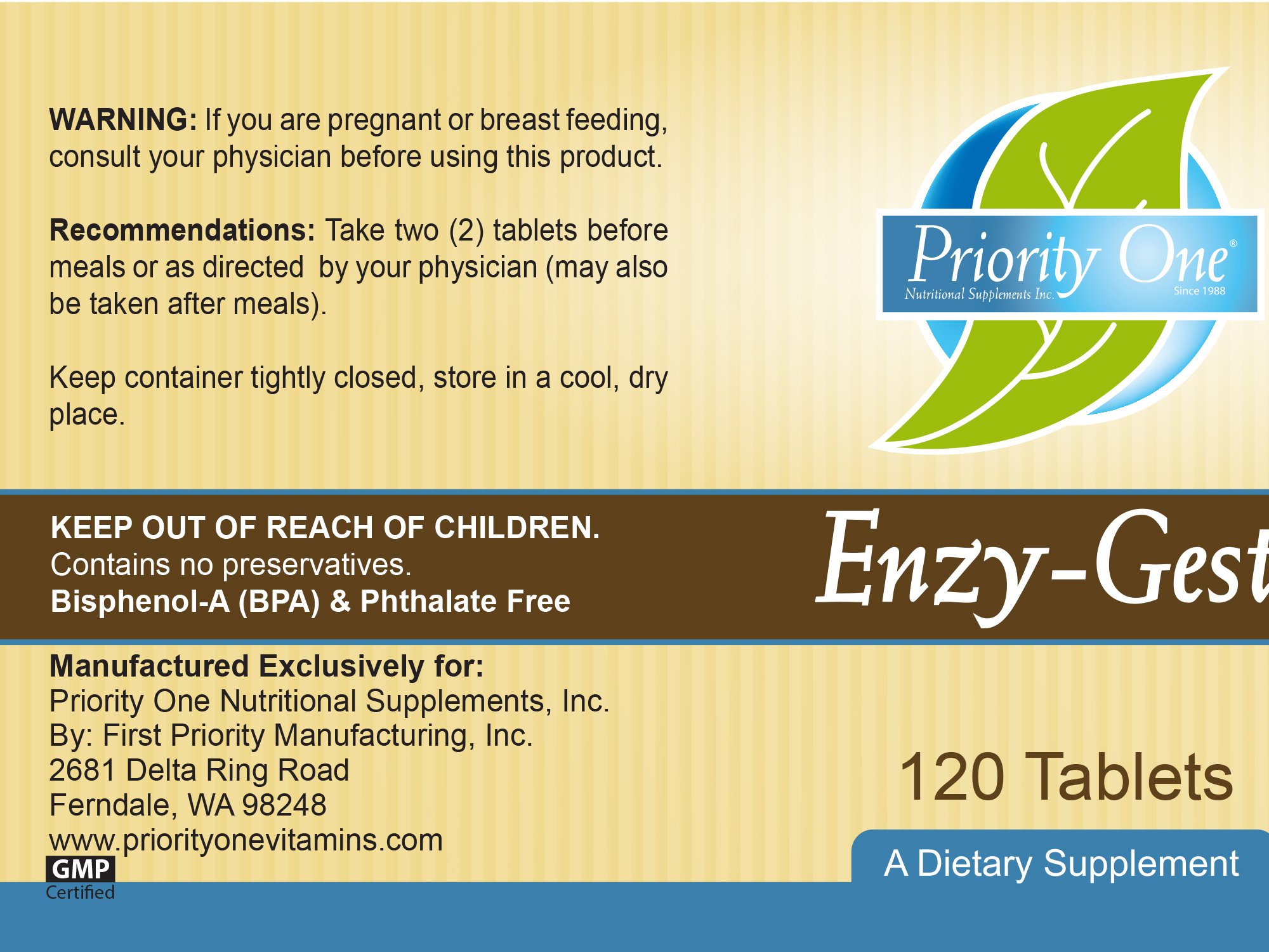 Mua Priority One Vitamins Enzy Gest 120 Tablets - Powerful Two Phase ...