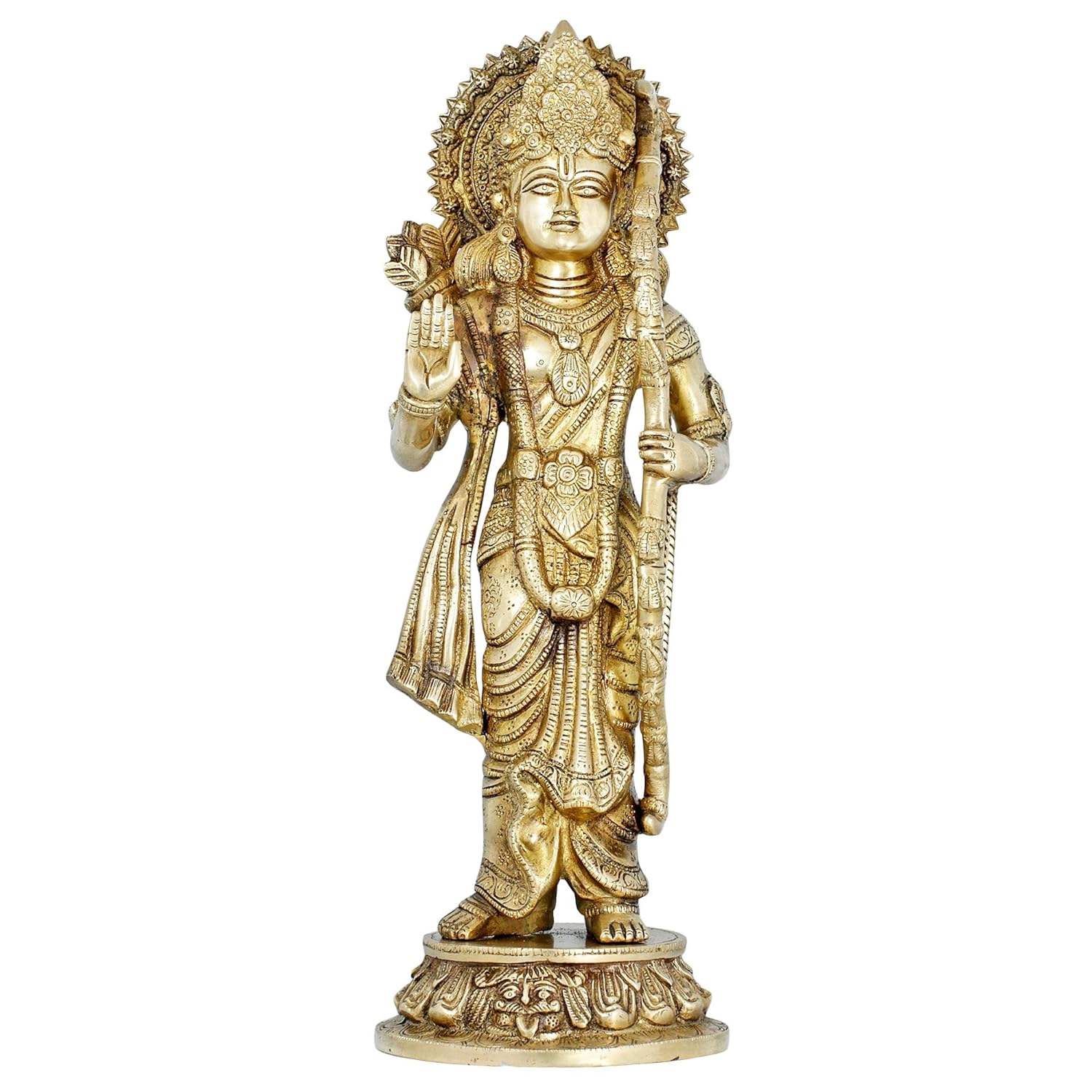 Buy Shalinindia Metal Lord Rama Statue Holding The Bow, 16 x 5.5 x 5.5 ...