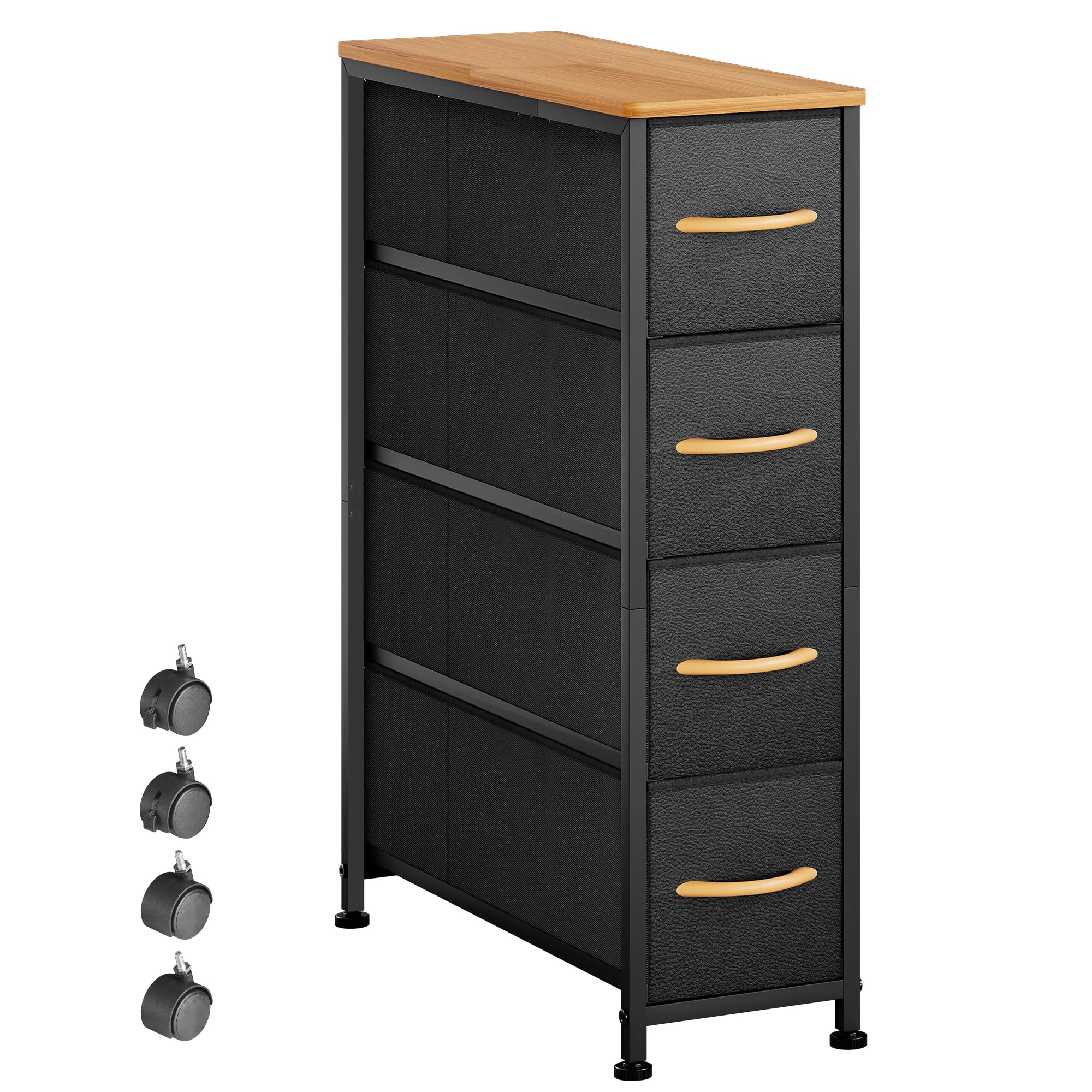 EKNKOZY Narrow Dresser Storage Tower with 4 Drawers, Slim Dresser Chest ...