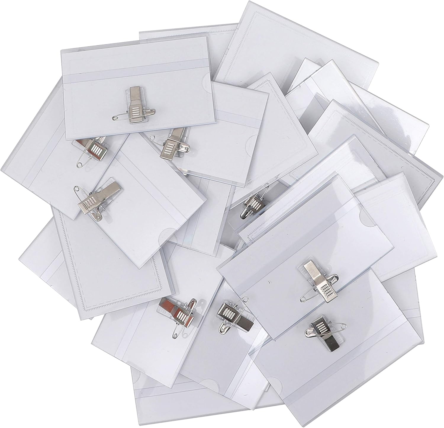 Porta Badge (Confezione da 100) - L 9cm x A 5,7cm - Porta Cartellino ...