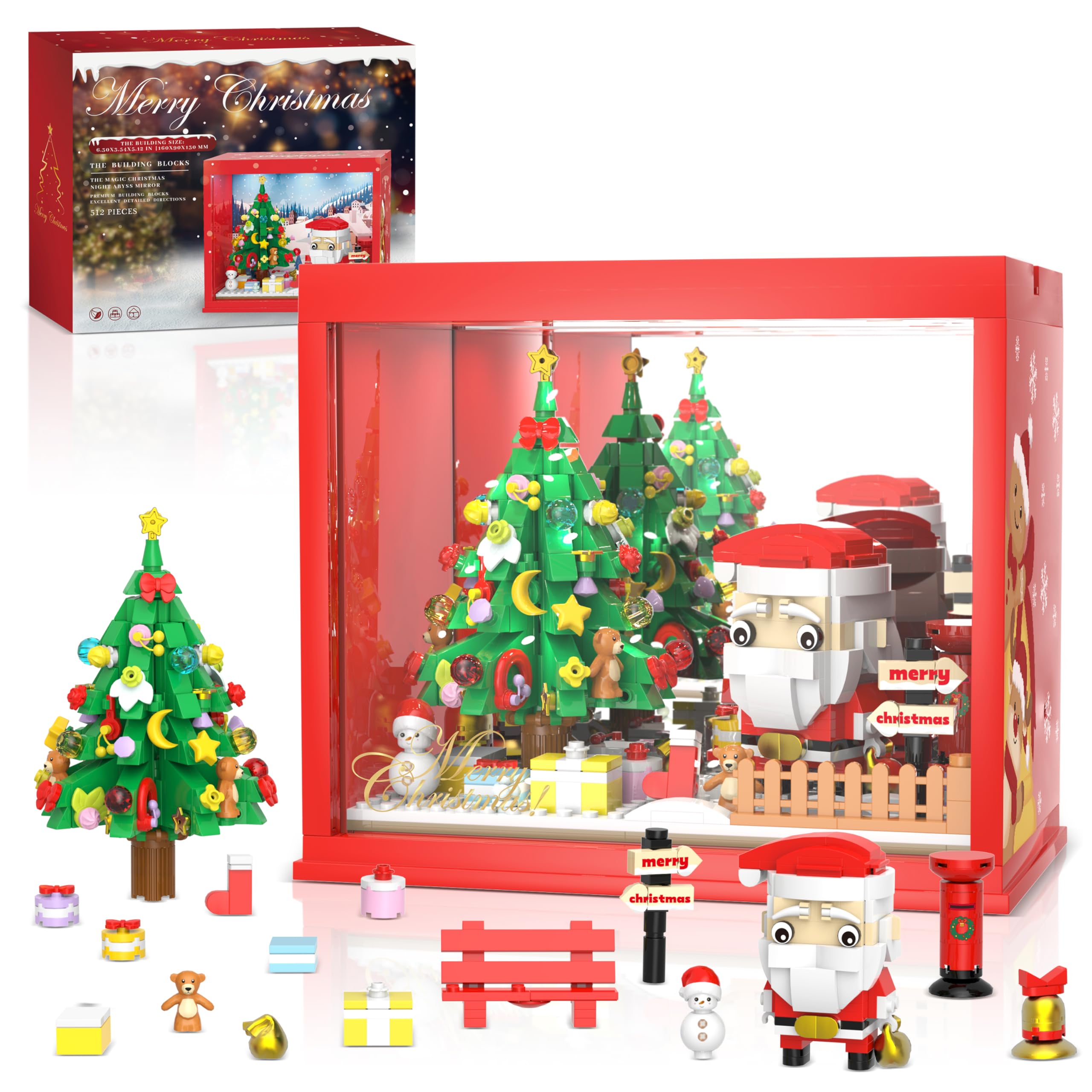 Bestbase Santa Claus Christmas Tree Building Blocks Kit - 512 Pieces ...