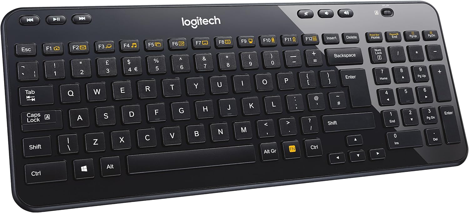 Logitech K360 Wireless Keyboard – Black, UK layout & M185 Wireless ...